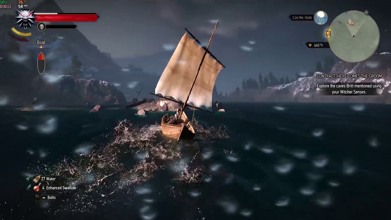 The Witcher 3: sail boat destruction BUG! INCREDIBLE! - YouTube