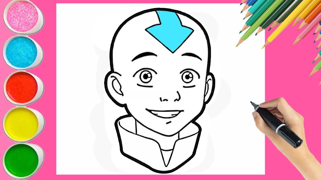 How to Draw Avatar Aang For Kids - Aang Airbender Drawing For Kids ...