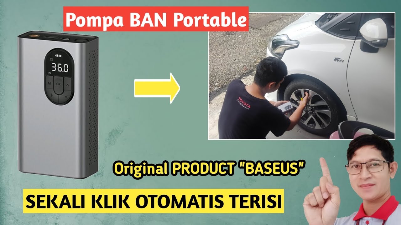POMPA BAN PORTABLE BAGUS | INFLATOR PUMP BASEUS - YouTube