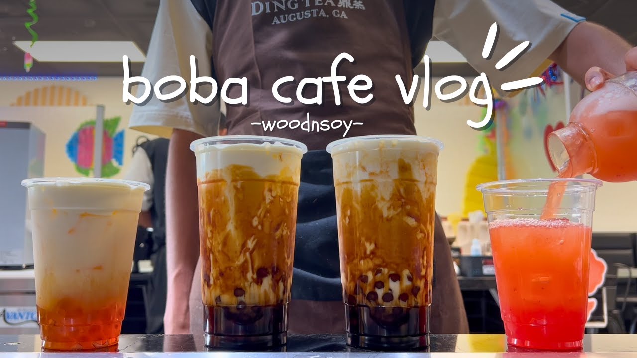 📚boba cafe vlog ASMR🧋- back to school! - YouTube
