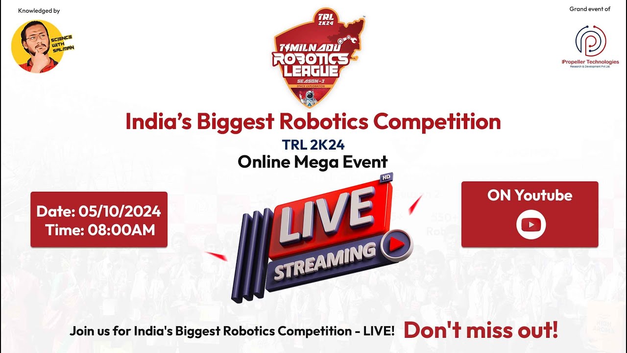 India's Biggest Robotics Competition, Tamilnadu Robotics League ...