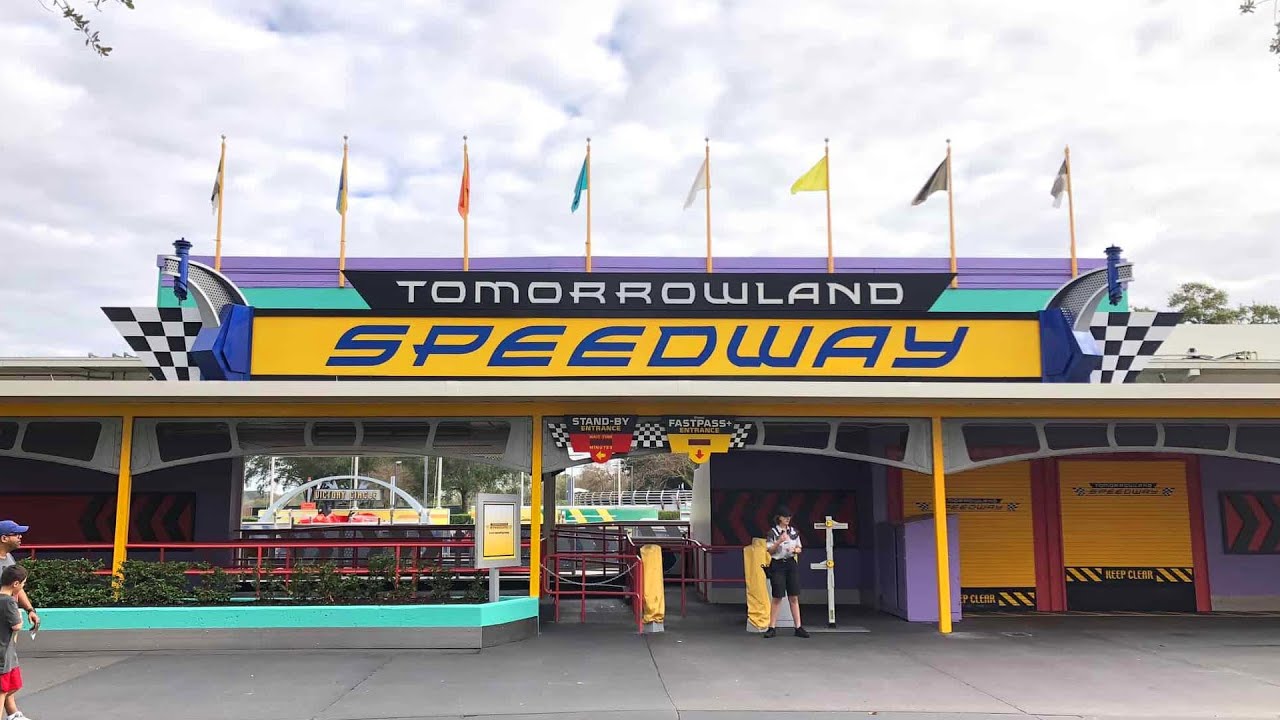Tomorrowland Speedway ride Magic Kingdom, Walt Disney World, Florida ...