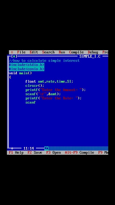 Calculate Simple Interest with formula by C code #coding #cprogramming #clanguage #programming ...