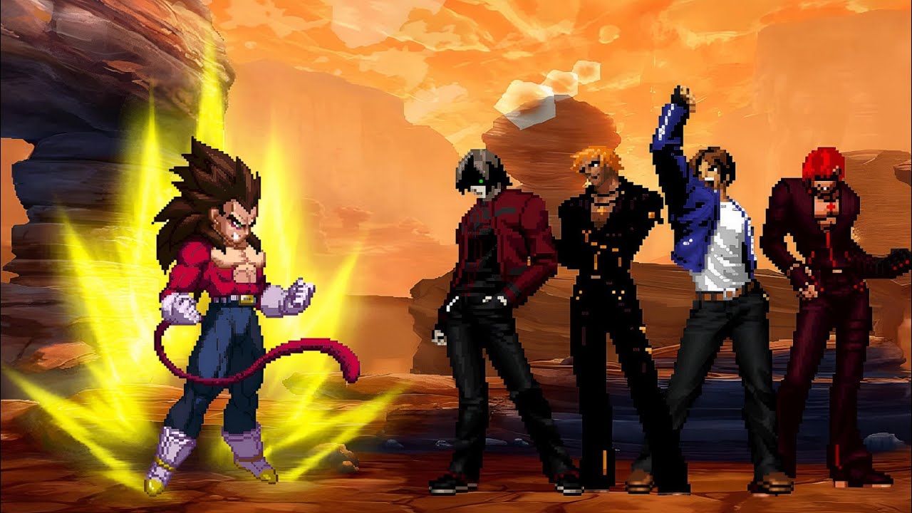 [DBZ vs KOF] SSJ4 Vegeta Vs Kyo Kusanagi and K Dash Team | MUGEN - YouTube