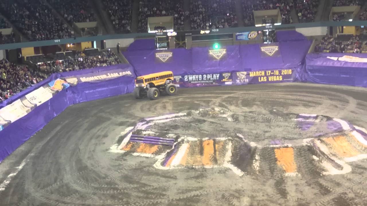 Monster Jam Worcester Feb 13, 2016 Higher Education wheelie - YouTube