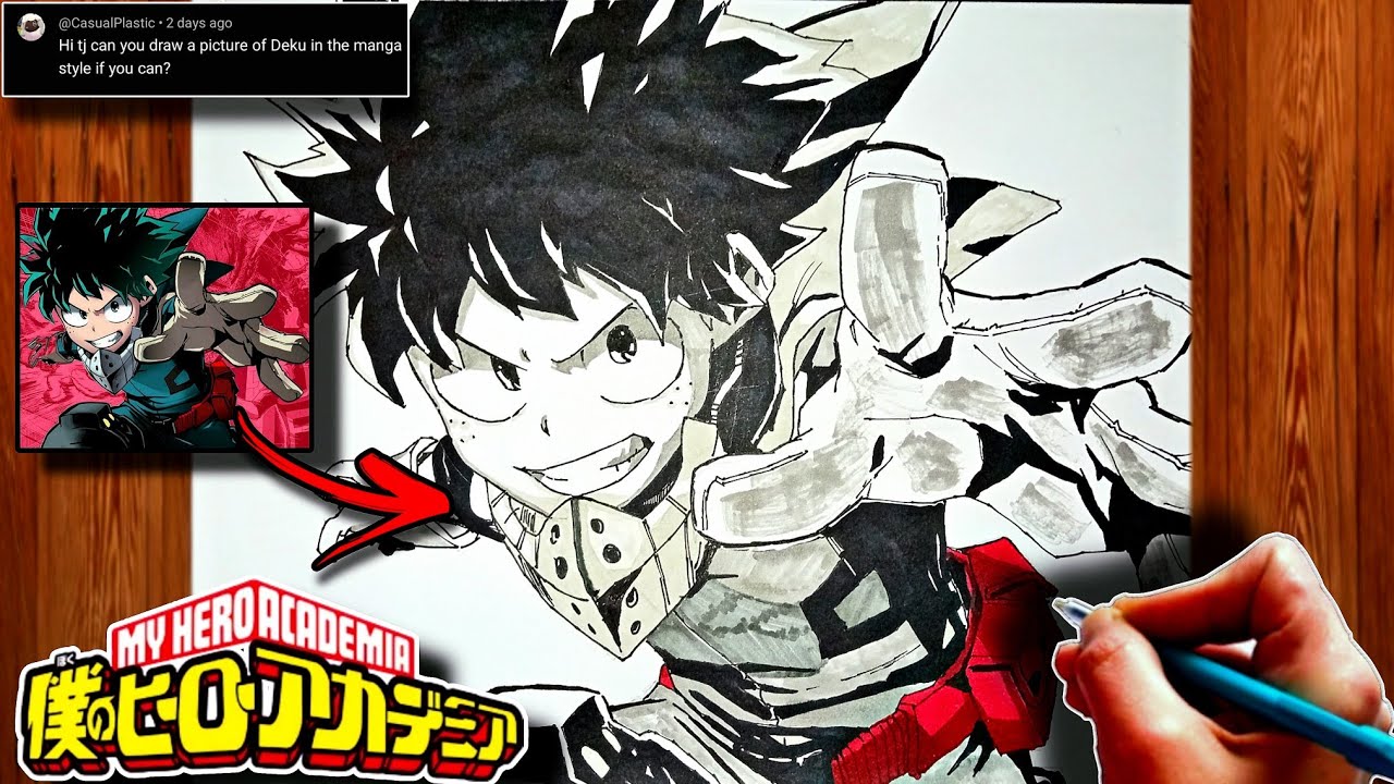 How to Draw Izuku Midoriya, Deku | My Hero Academia | 僕のヒーローアカデミア ...