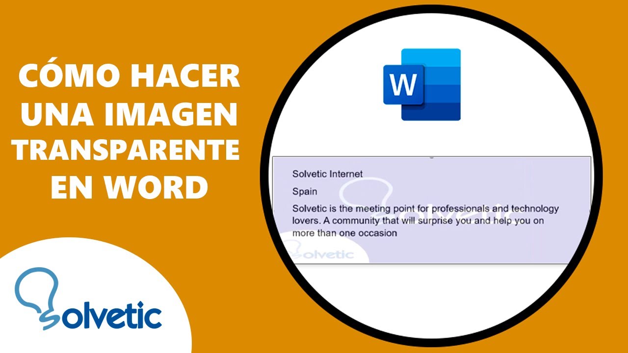 Como Hacer una Imagen Transparente en Word - YouTube