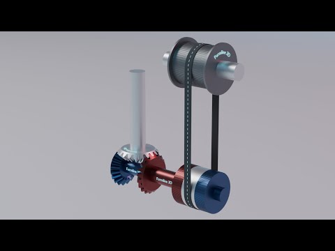 #007 Pulley Transmission – 507 Mechanical Movements 3D Animation
