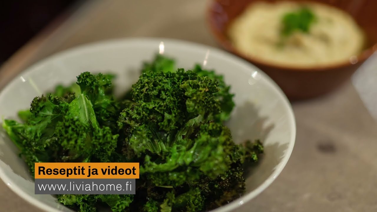 Air fryer Livia LAF301 lehtikaalisipsit ja keittiömestari Simo ...