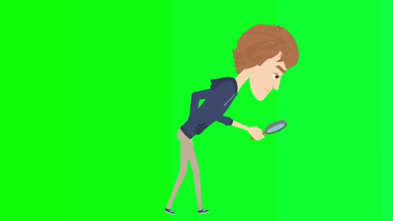 Green Screen Cartoon Character Detective | No copyright - YouTube