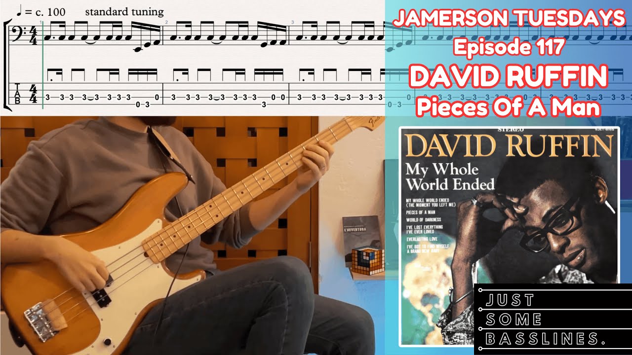 James Jamerson // David Ruffin - Pieces Of A Man // BASS COVER + TABS ...