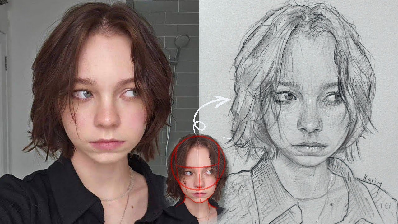 The Beauty of Precision: Drawing a Flawless Girl's Portrait - YouTube