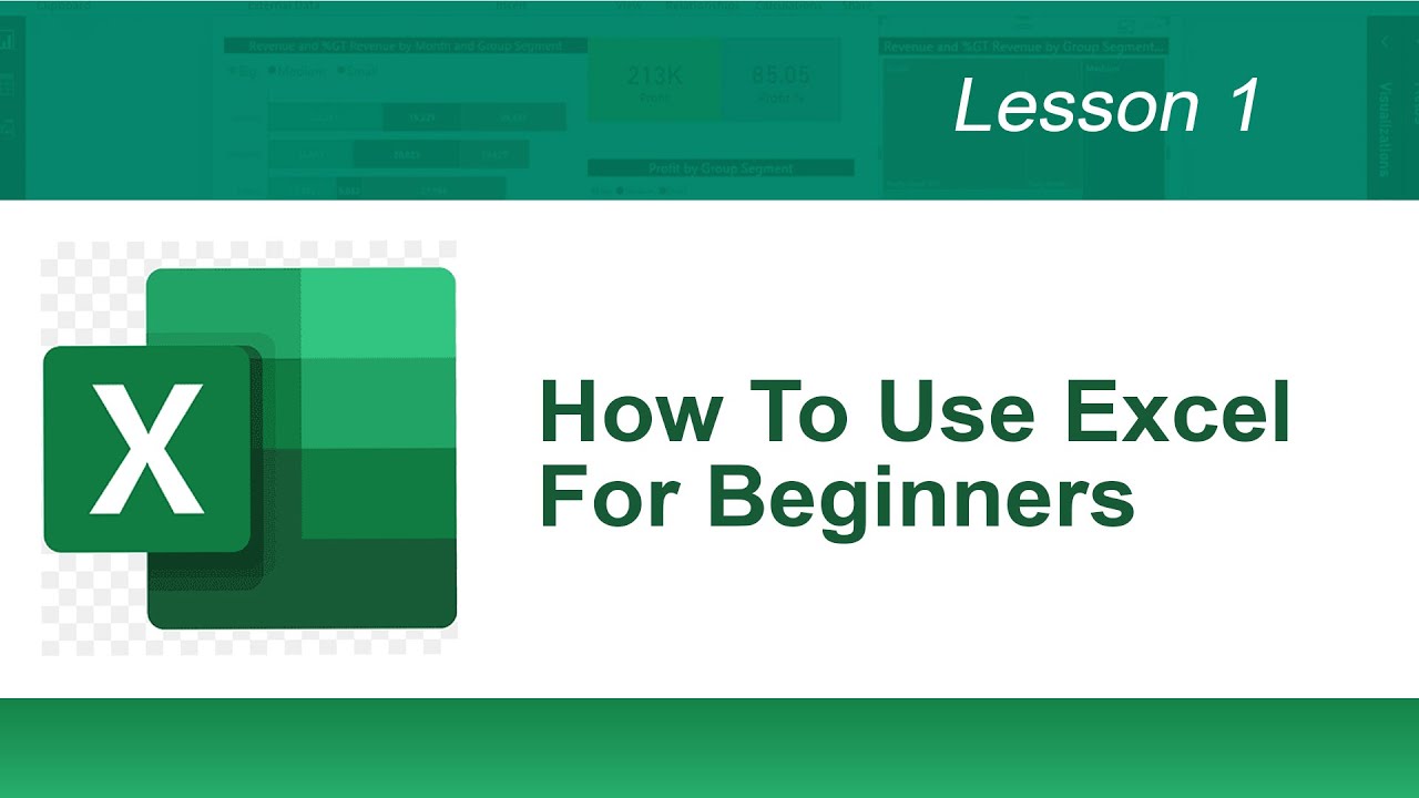 How To Use Excel For Beginners - Lesson 1 - YouTube