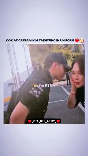 look at captain kim taehyung in uniform😊💗#bts_army_esha💞#ot7_bias#bts ...