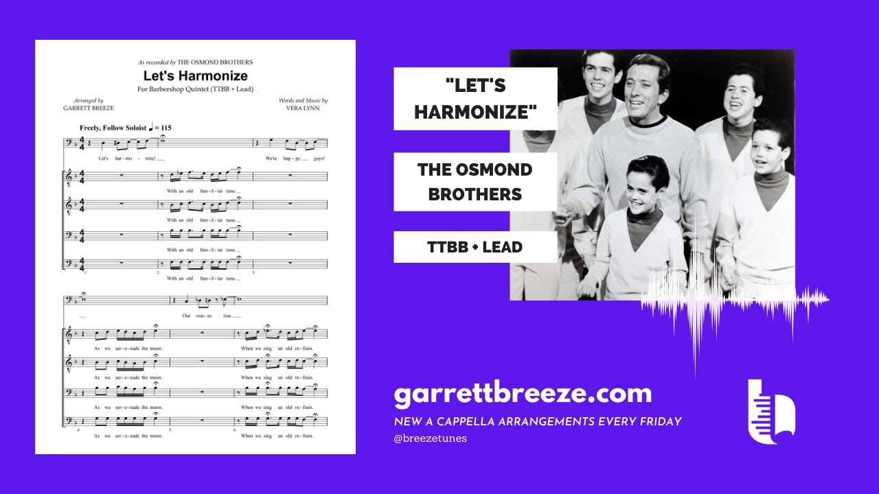 Let's Harmonize (The Osmond Brothers / Andy Williams) TTBB + Lead A ...