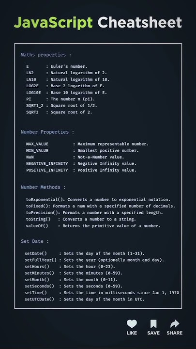 Javascript Cheat Sheet Javascript Webdevelopment Coding Jobsearchers Softwareengineering 