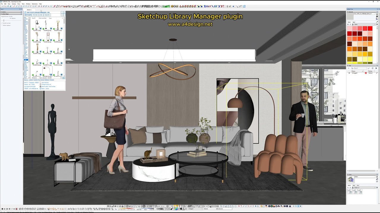 3D Interior Design Modeling with SketchUp Library Manager Plugin : A ...