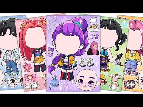 (🌈Paper DIY🌈) K-POP DEMON HUNTERS x Avatar World Sticker Book ❤️😍 #Rumi #Mira #Zoey #Jinu #Romance