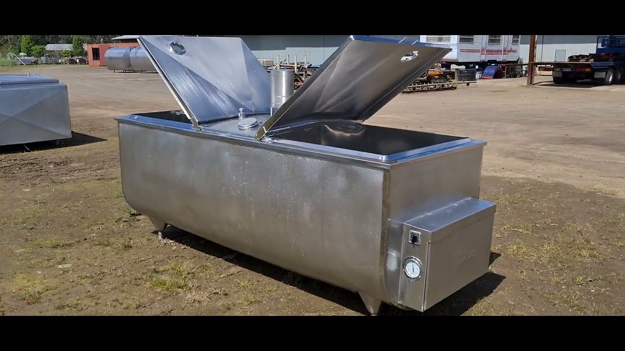 VAT 619 - STAINLESS STEEL TANK, MILK VAT 1750lt - YouTube