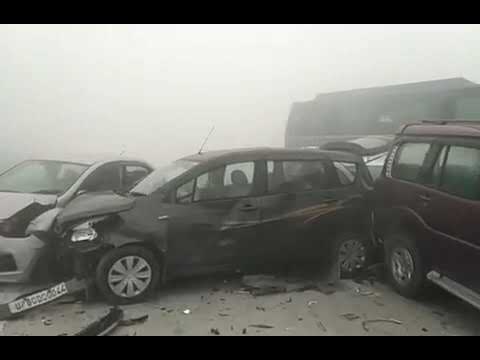 Biggest road accident due to fog - YouTube