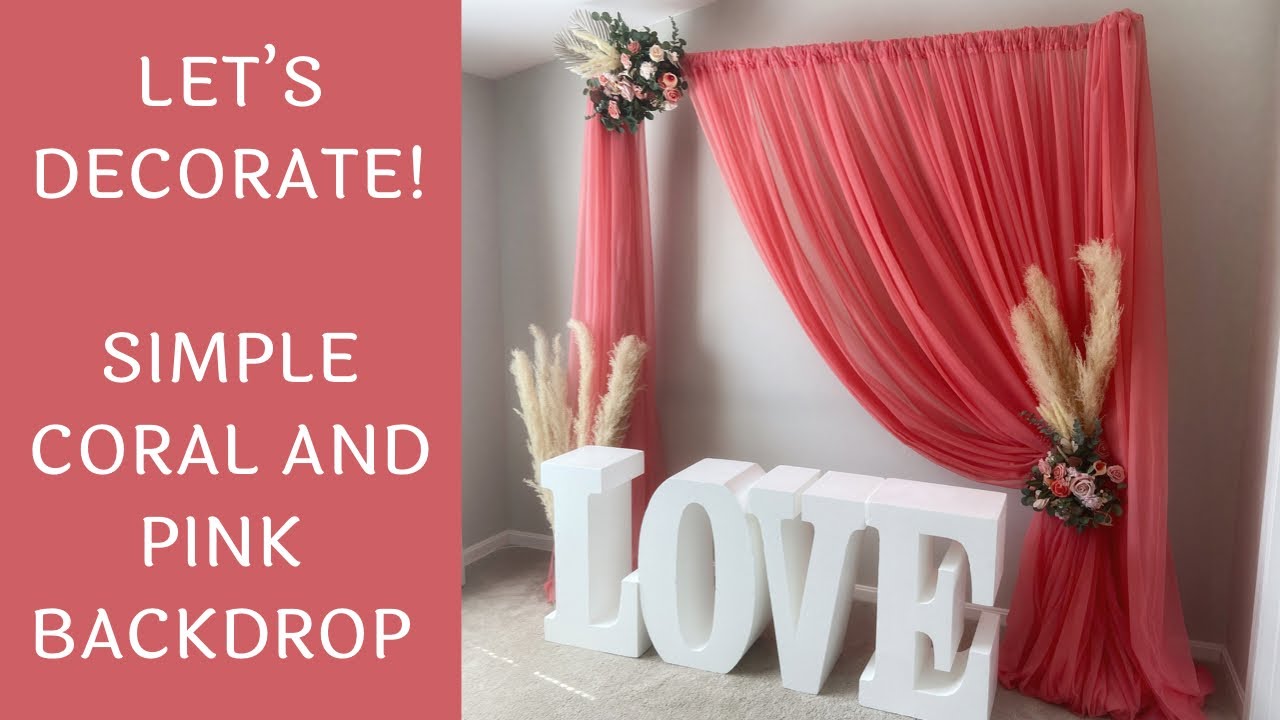 Coral and Pink Curtain Backdrop | DIY Decorations Tutorial - YouTube