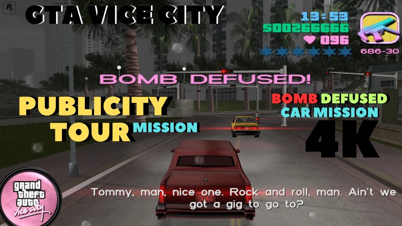 GTA Vice City | Publicity Tour Mission | Bomb Defused In Car Mission ...