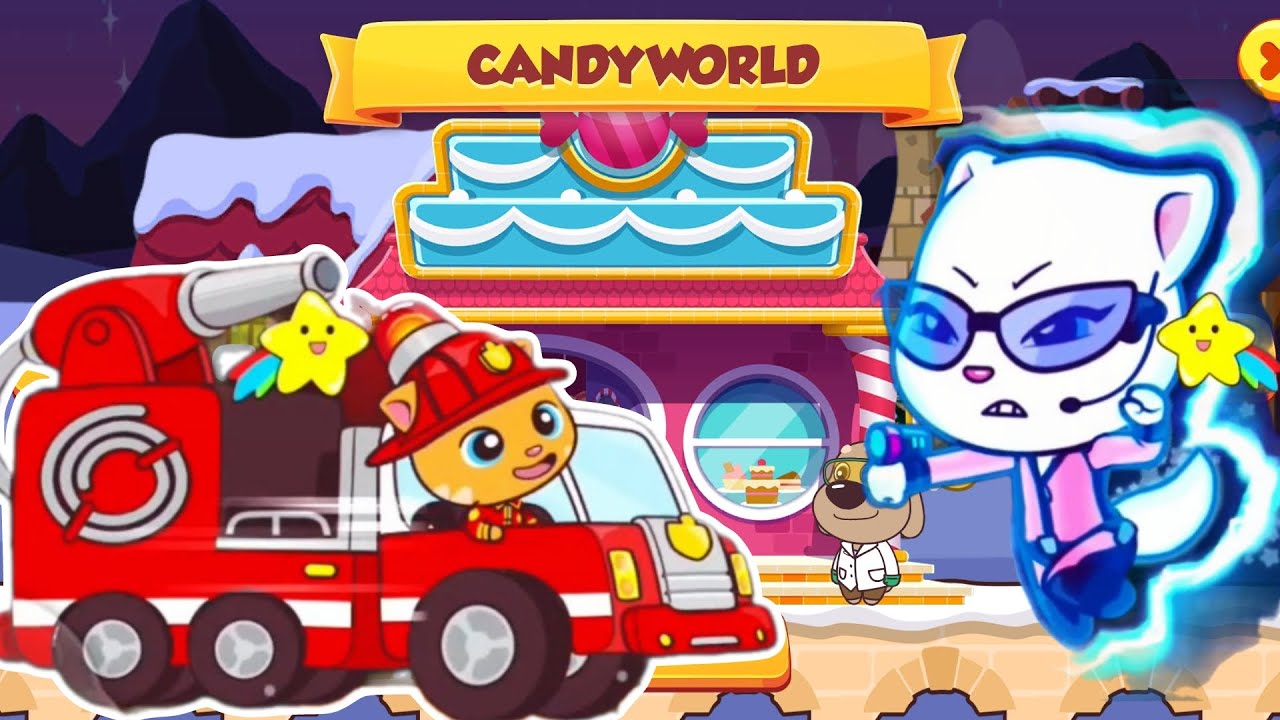 Talking Tom Candy Run Gameplay - Fireman Ginger vs Tom vs Agent Angela ...