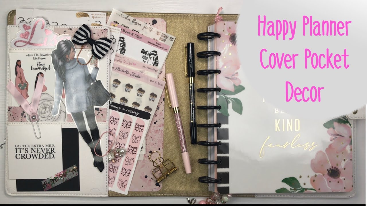 Happy Planner Cover Pocket Decor - YouTube