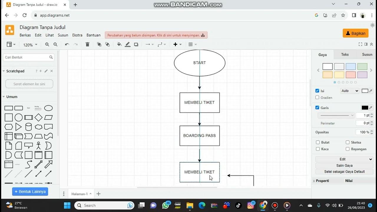 PEMBUATAN FLOWCHART "Proses Cuci Pada Mesin Cuci" dan "Proses Boarding ...