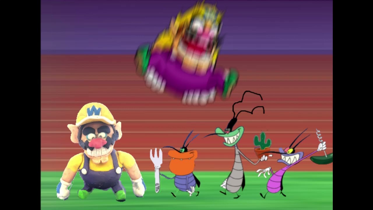 Wario dies from Hurts voodoo Clay by Cockroaches from Oggy and The ...