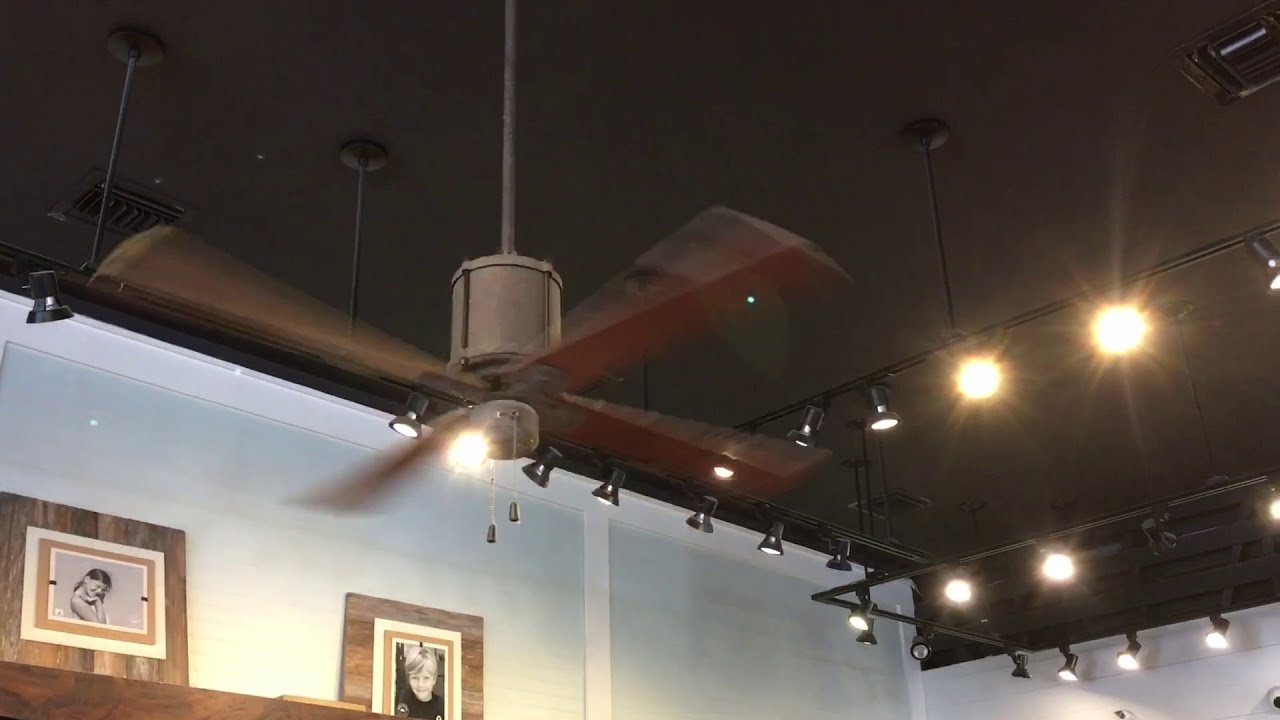 Modern Fan Co. Industry Ceiling Fans In A Clothing Store - YouTube