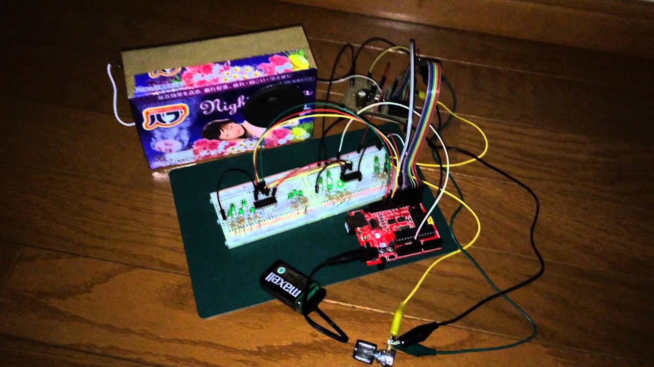 音階に合わせてLEDを光らせてみた arduino+ymz294 gradius morning music - YouTube