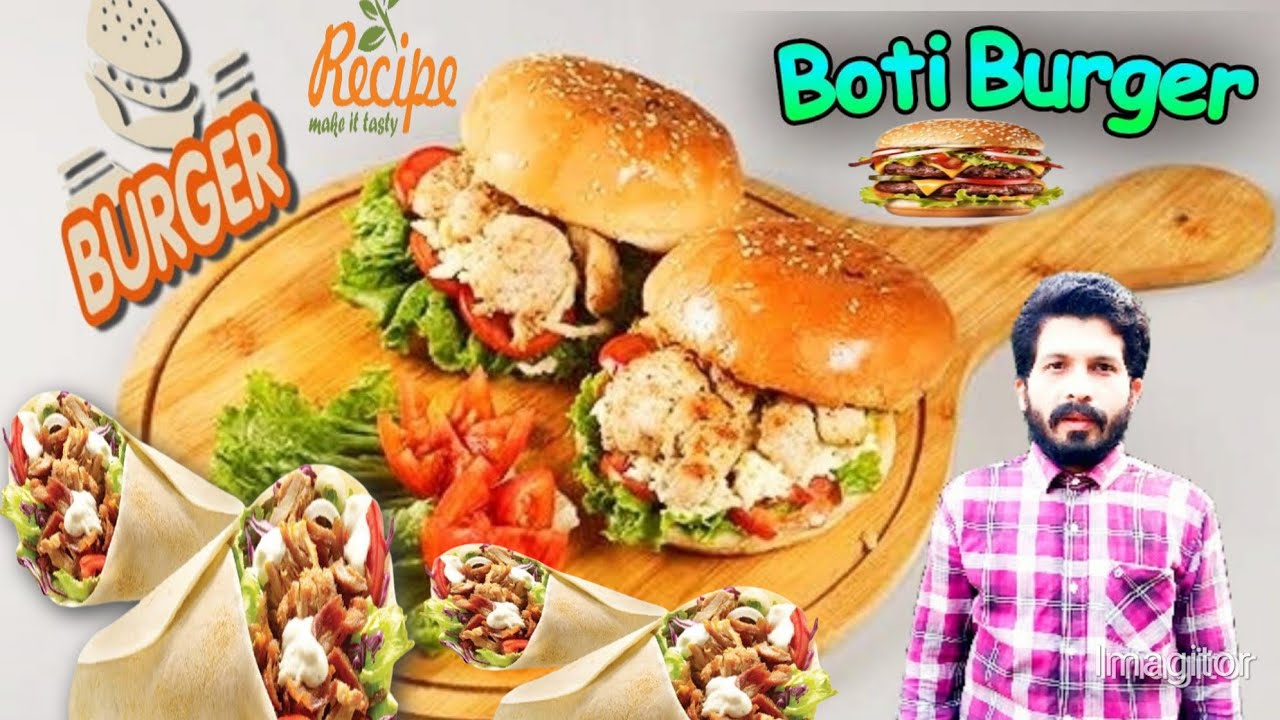 Chicken Boti Burger Recipe | How To Make Chicken Burger At Home | RM kitchen - YouTube