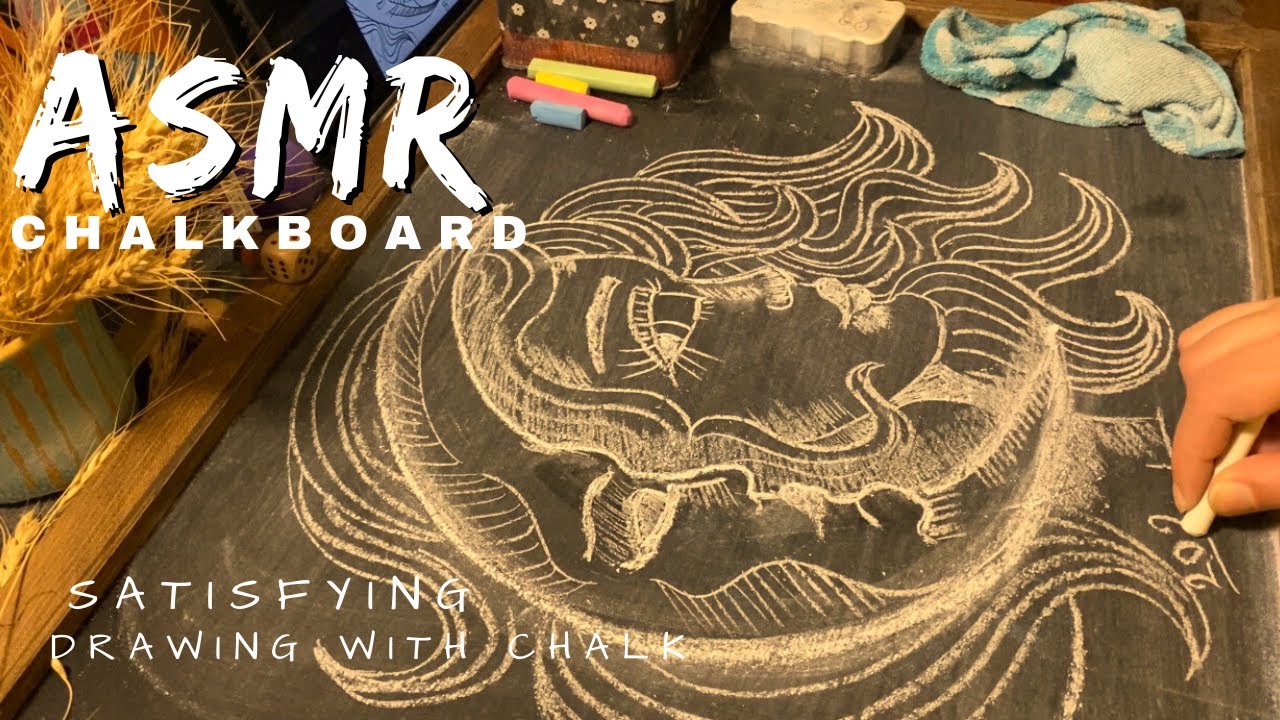 ASMR chalkboard/no talking relaxing video/chalkboard sound/satisfying ...