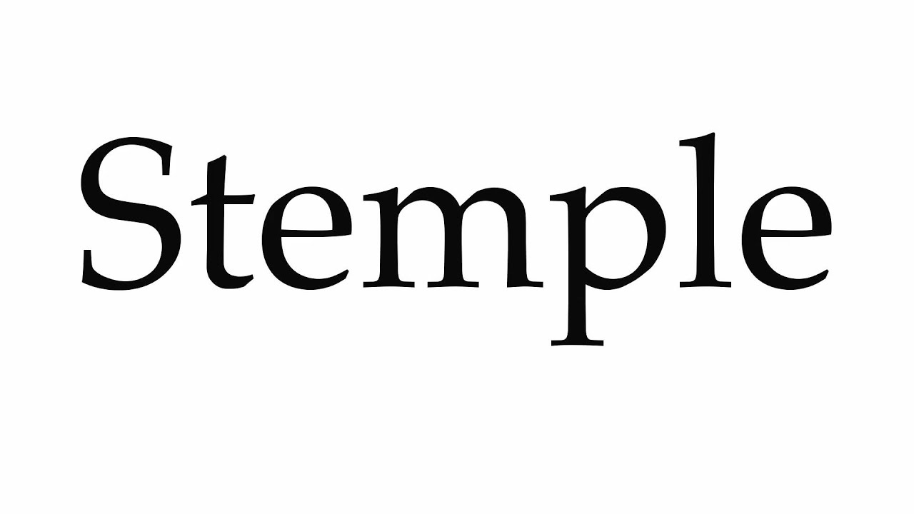 How to Pronounce Stemple - YouTube