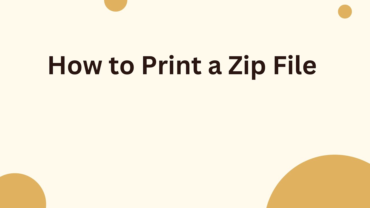 How to Print a Zip File - YouTube
