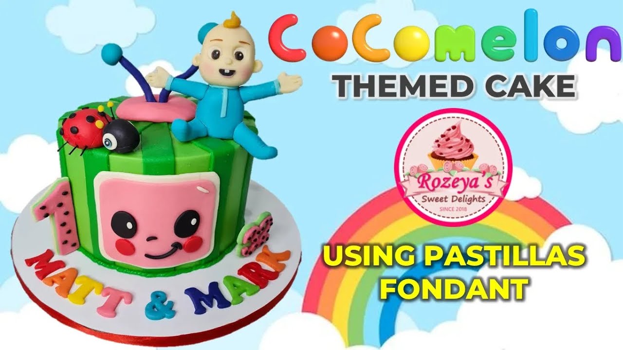 Cocomelon Themed Cake using Pastillas Fondant - YouTube