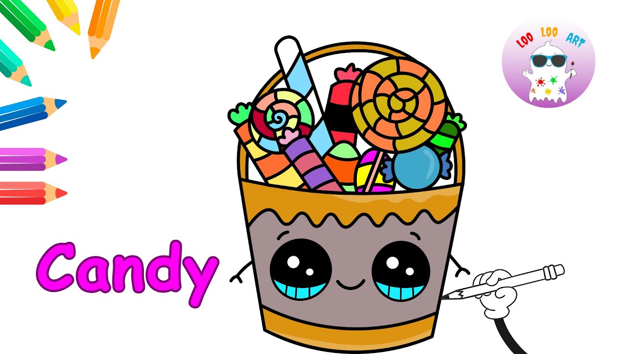 How to Draw a Cute Candy Bucket - Fun & Easy Tutorial for Sweet Art ...