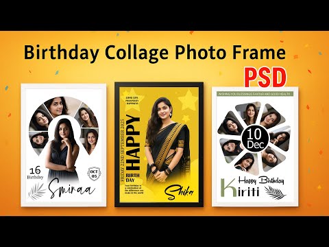 Birthday Photo Collage Template PSD – Free Download