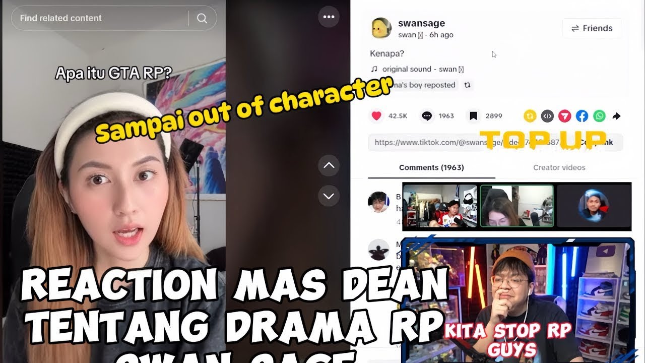 REACTION MAS DEAN TENTANG DRAMA QUEEN OF RP SWAN SAGE - YouTube