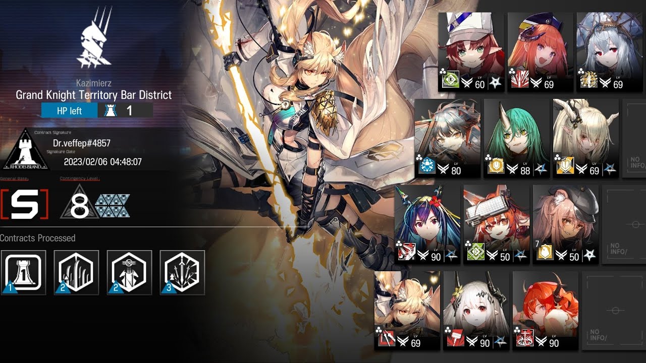 Arknights CC#10 hari ke 4 Risk 8 Grand Knight Territory Bar District ...