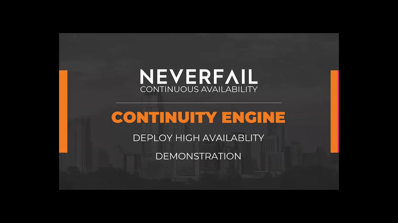 Continuity Engine - Deploy High Availability Demo - YouTube
