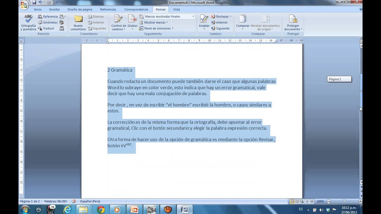 WORD BASICO - ORTOGRAFÍA, AUTOCORRECCION, GRAMATICA Y SINONIMOS - YouTube