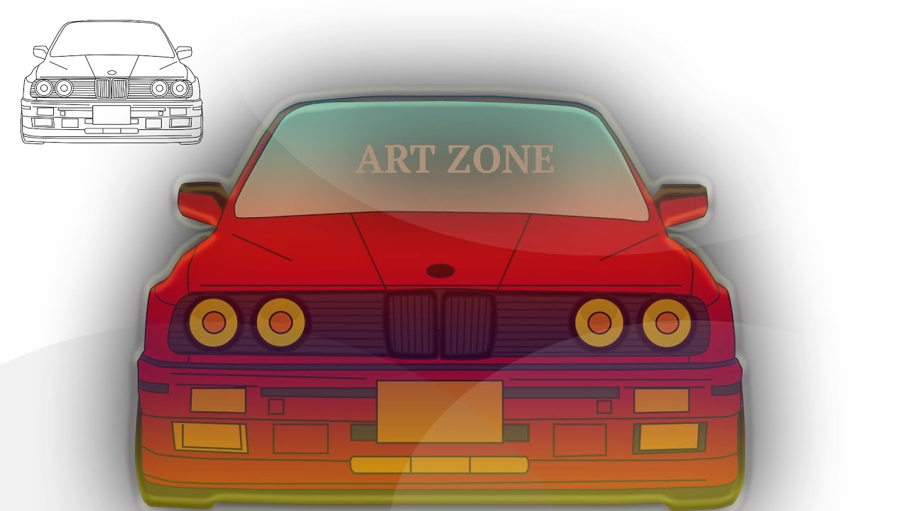 How to Create Vector BMW M3 E30 Illustrator - YouTube