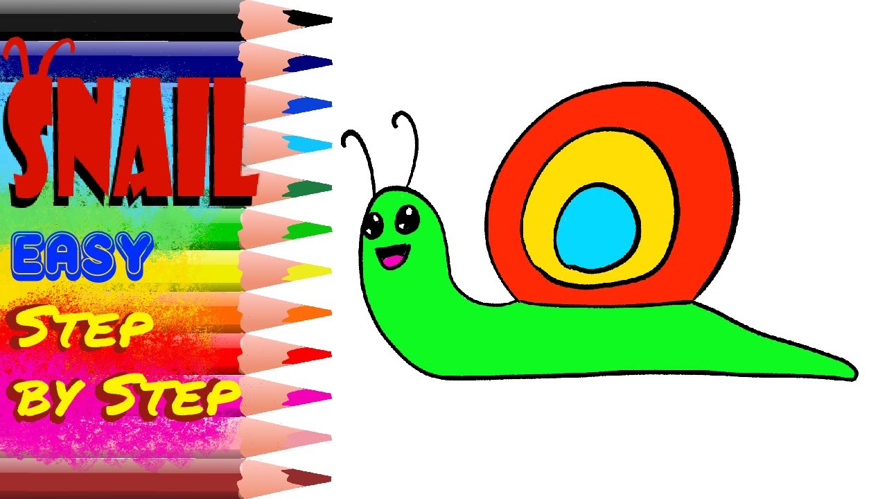 How to Draw a Cute Snail EASY step by step for Kids - YouTube