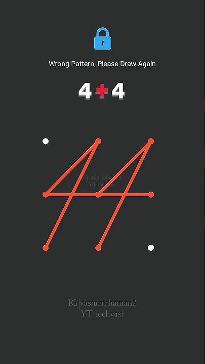 How To Make 44 Pattern Lock 🔐 #techvasi #shorts #pattern - YouTube
