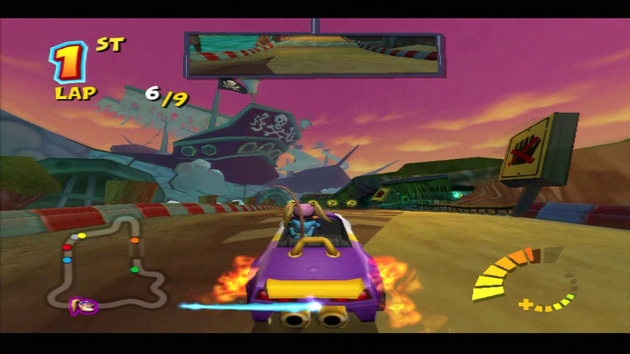 Crash Tag Team Racing PS2 Pasadena Tiki Turbo 9 laps - YouTube