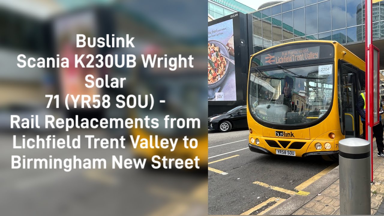 Buslink Scania K230UB Wright Solar 71 (YR58 SOU) - Rail Replacements to ...