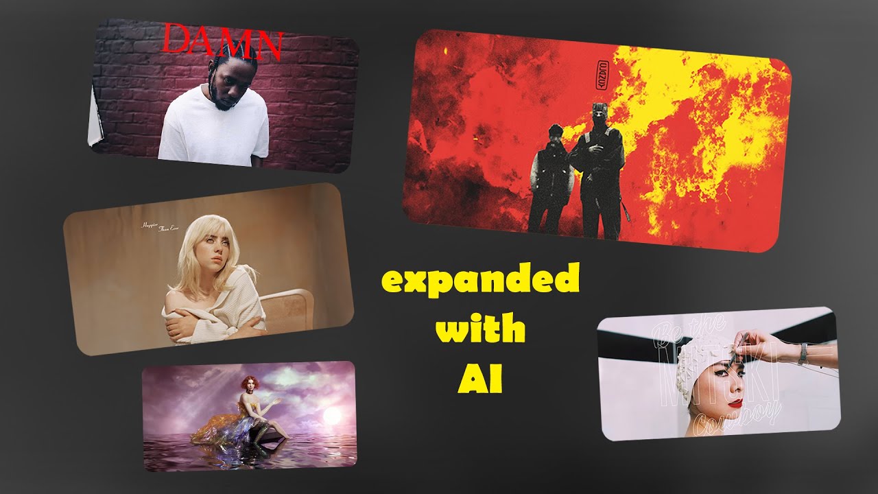 Album Covers expanded with Photoshop AI (2:1) - YouTube