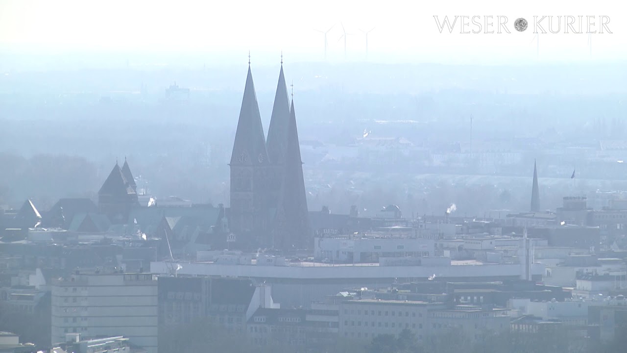 Blick auf Bremen vom Fernsehturm - YouTube